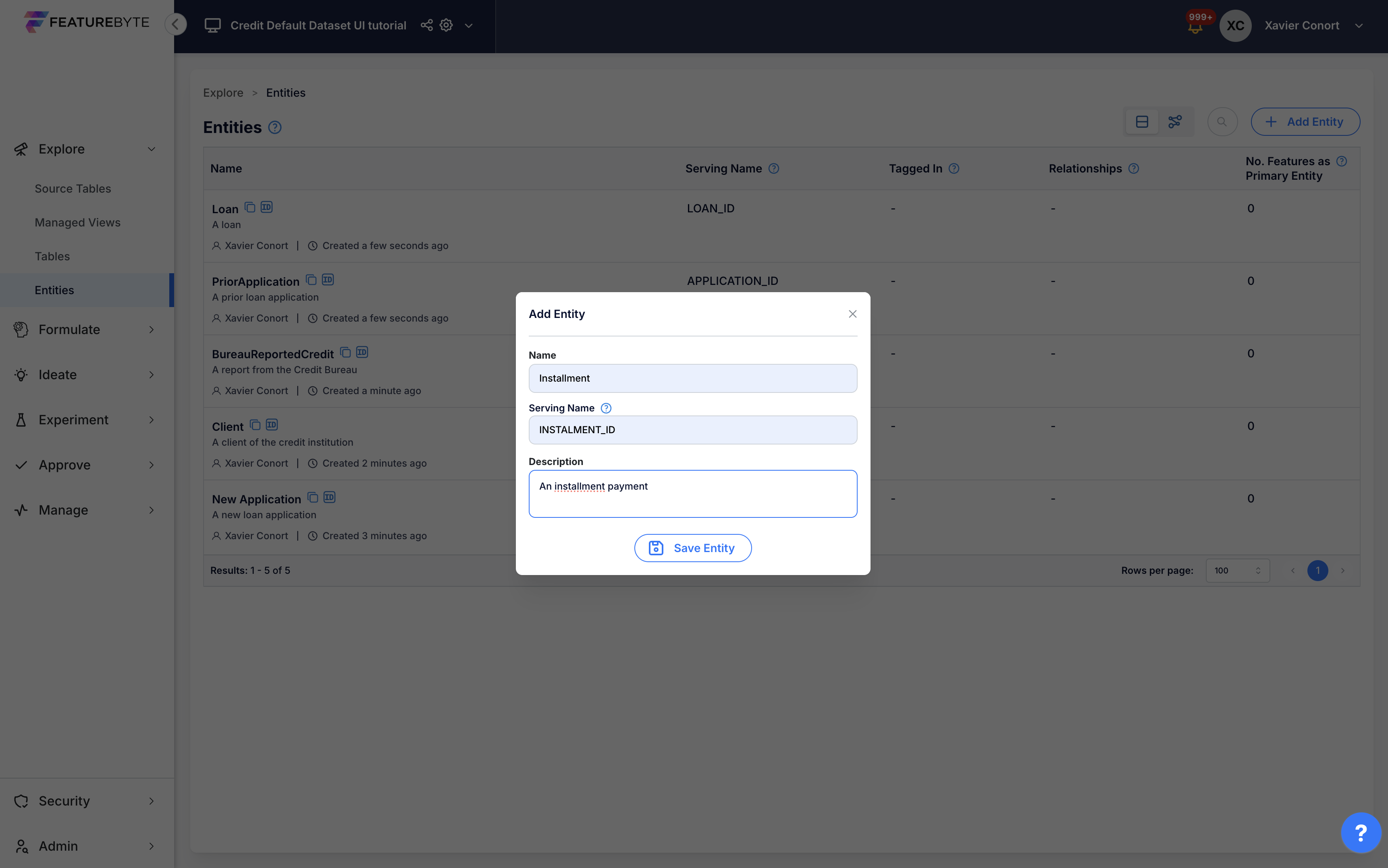 3. Register Entities - FeatureByte User Documentation